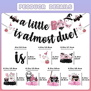 A little Boo Is Almost Due Banner Halloween Baby Shower Decorations Little Boo Baby Shower Decorations Girl for Halloween Pink Black Girl Halloween Party Decorations
