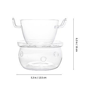 jojofuny 1 Set Double Boiler Pot Set for Melting Chocolate Clear Glass Chocolate Melting Pot - Melting Heat Proof Bowl for Cheese Butter Candy Candle