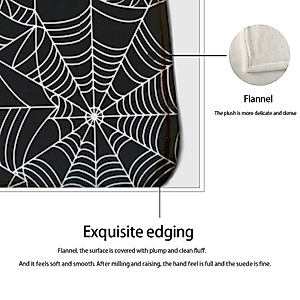 YouTary Halloween Spider Black and White Spiderweb Pattern Kitchen Rug Set 2 PCS Floor Mats Washable Non-Slip Soft Flannel Runner Rug Doormat Carpet for Floor Home Bathroom, 17" x 47"+17" x 24"-M