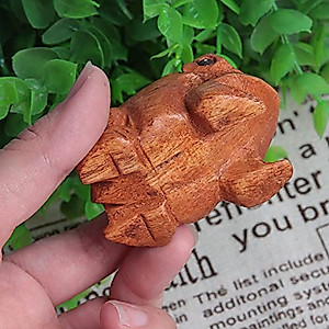 Acxico 1Pcs Thailand Craft Wooden Lucky Frog Croaking Musical Instrument Home Office Decor