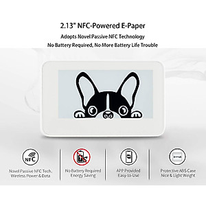 waveshare 2.13 inch Passive NFC-Powered e-Paper,250×122 Pixel, No Battery Required No Messy Wiring Novel Passive NFC Tech Wireless Powering & Data Transfer APP Provided