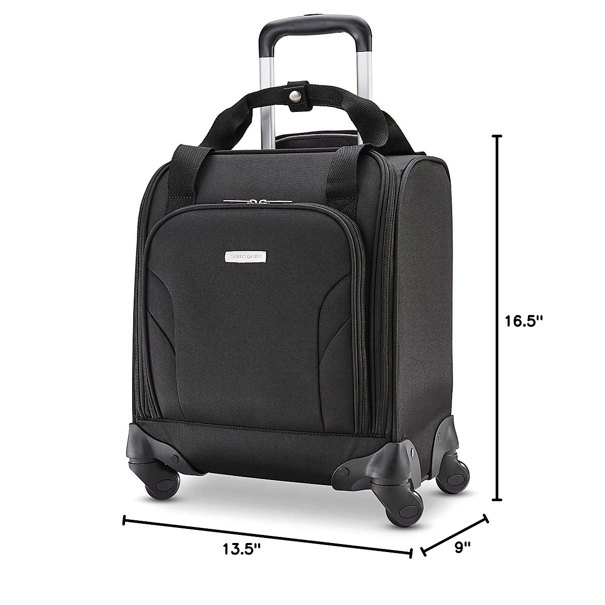 Samsonite Underseat Carry-On Spinner with USB Port, Jet Black, One Size