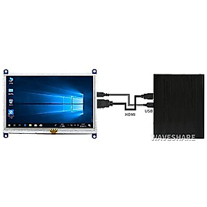 waveshare 5" 800×480 Resistive Touch Screen LCD TFT Monitor for Raspberry Pi 4B/3B+/3B/2B/A+/Zero/Zero W/WH, PC Windows 10/8.1/8/7, Driver Free