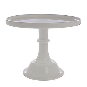 9" White Milk Glass Cake Stand Plate Bakers Quality