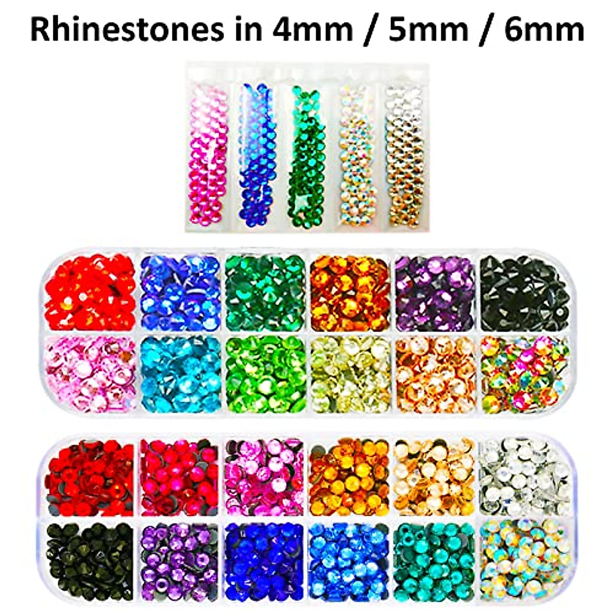 Hotfix Rhinestone Applicator Tool, Hot Fixed Applicator Rhinestones Kit, Bedazzler Kit with Rhinestones, Badazzle Bigger Gems Crystal Pen Setter, Bedazzle 17 Colors Rinestones Set, Jewel Picker