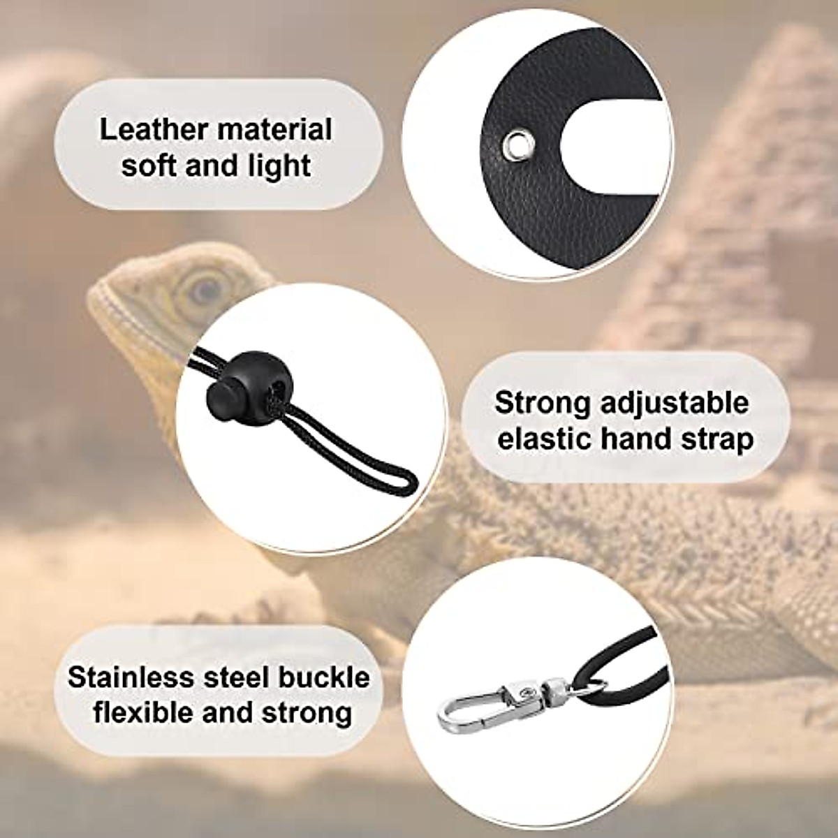 3 Pack Leather Wing Lizard Harness with Bearded Dragon Flying Decoration,2 Pack Bearded Dragon Hammock,Bearded Dragon Outfits Adjustable Leash Bearded Dragon Accessories