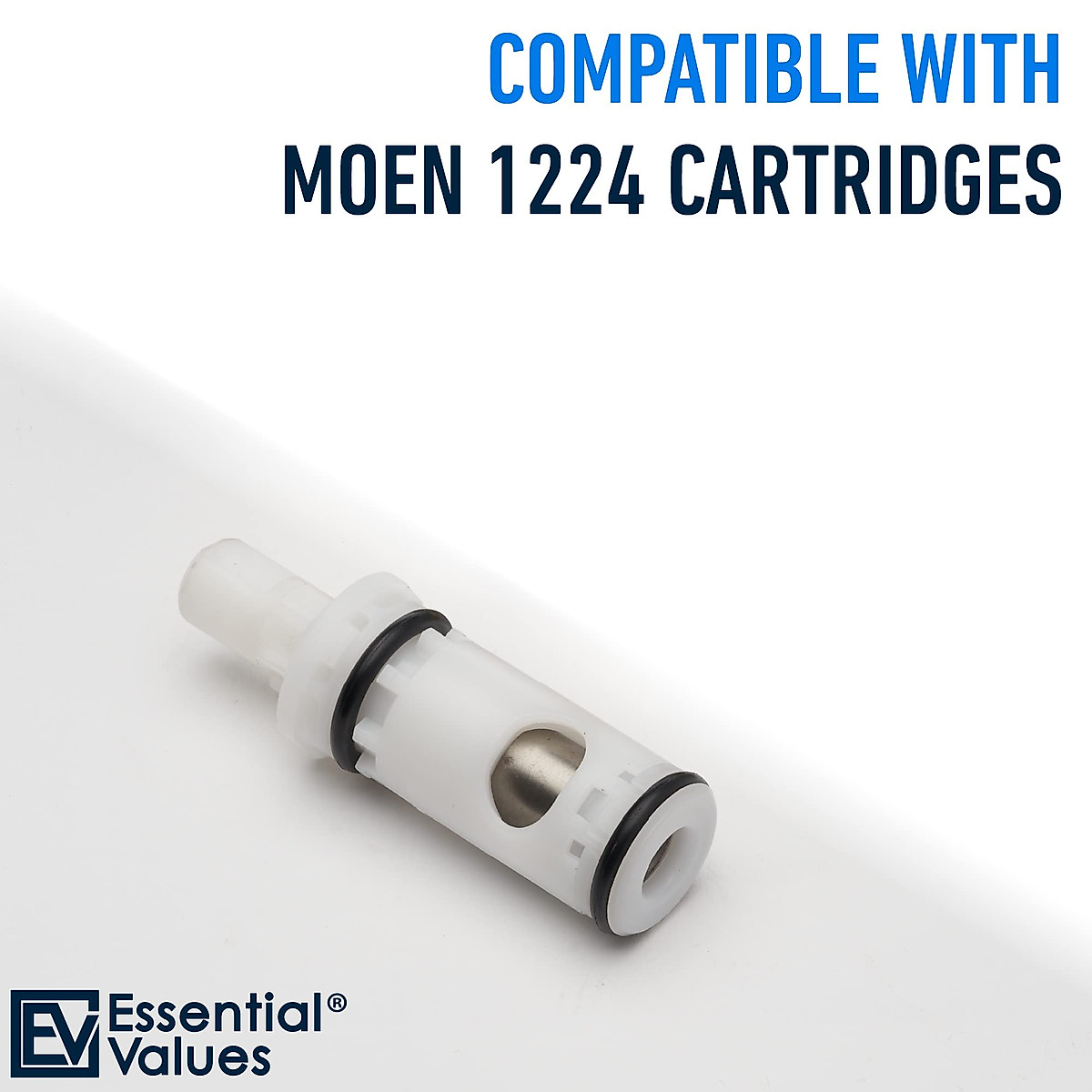 1224 Moen Replacement Faucet Cartridge – Aftermarket Replacement Compatible with 2 Handle Faucets & Moen Tub Shower | Durable Brass 1224b and Plastic - 2 PACK