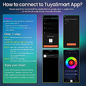 TJOY Alexa Smart Light Bulbs, WiFi Led Light Bulb Works with Alexa&Google Home, Dimmable RGB Color Changing 2700-6500K Smart App Control (2.4Ghz Only), A19 E26 9W (60W Equivalent) 800 Lumen, 6 Packs…