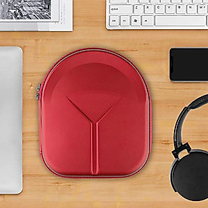 Geekria Shield Headphones Case Compatible with Sony WH-CH520, MDR-XB950BT, MDR-XB950N1, WH-XB910N, WH-CH720N, WH-1000XM5 Case, Replacement Hard Shell Travel Carrying Bag with Cable Storage (Red)