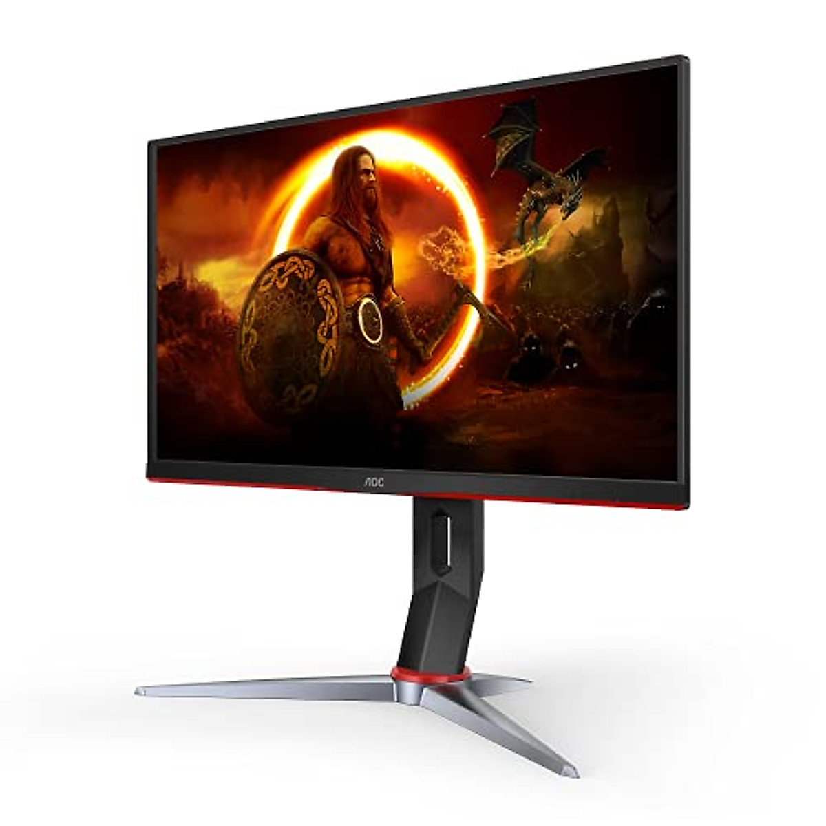 AOC 27G2 27" Frameless Gaming IPS Monitor, FHD 1080P, 1ms 144Hz, NVIDIA G-SYNC Compatible + Adaptive-Sync, Height Adjustable, 3-Year Zero Dead Pixel Guarantee, Black/Red