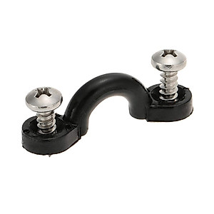 luzen 10Pcs Nylon Bungee Deck Loops Tie Down Pad Eye with 20 Screws C Type Kayak Handle Buckle Kayak Eyelets Hardware Accessories for Boat Kayak Deck Rigging Kit, Black