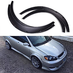 4PCS Black Universal 2”/50mm Car Wheel Fender Flares Flexible Durable Extra Wide Auto Car Body Kit