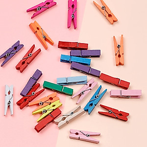 Incraftables Mini Clothes Pins for Crafts 100pcs. Colored Wooden Small Clothes Pins for Photos. Tiny Clothespins Clips for Baby Shower, Display Artwork, Hanging Clothes & Hanging Decorative (1¼ inch)