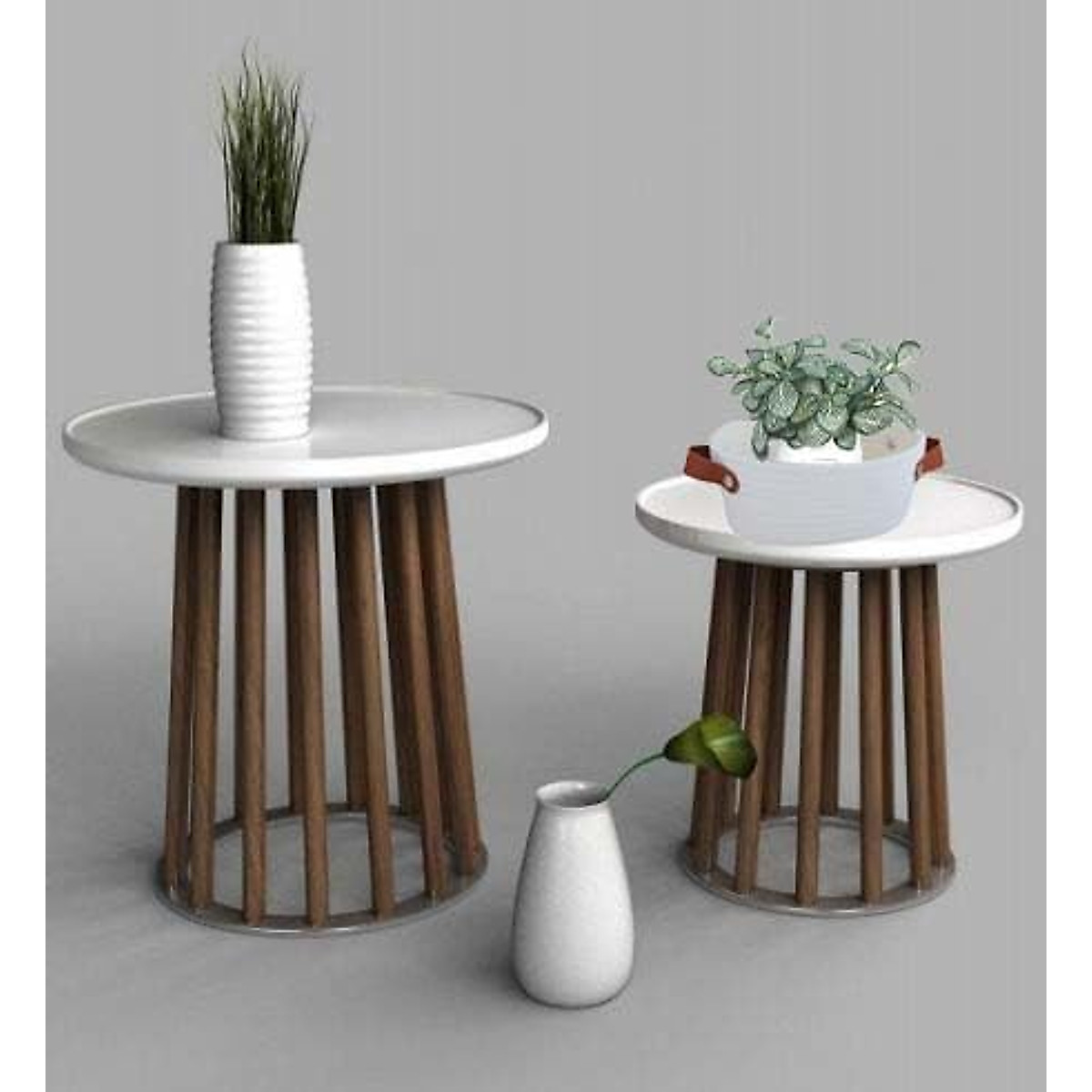 Kamuavni Woven Basket Storage Bins for Bathroom Small Toilet Paper Holder Basket Baby Nursry Basket with Handles for Toys Boho Decor Basket for Plants 9.1x7.1x4 inch-White