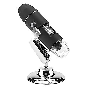 Digital Microscope, Walfront Handheld Digital Electronic Microscope 1000X Magnifier 8 LED Adjustable Observation Stand Analog AV Output for TV(US Plug, 110V)
