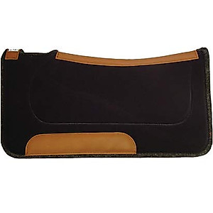 Diamond Wool Contoured Ranch Western Saddle Pad Black 30x30 Size and 1/2" Thickness