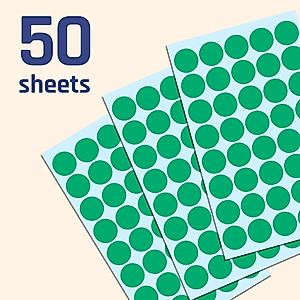 2000 Pack, 3/4" Round Dot Stickers Circle Labels - Green