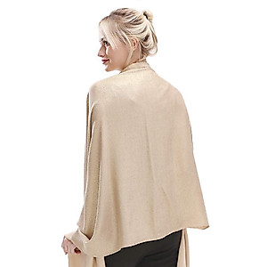 LMVERNA Women's Sparkling Glitter Pashmina Scarf Shimmer Reversible Shawls and Wraps Scarf for Women(Gold)