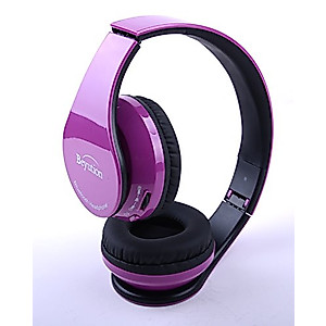 Beyution Wireless Bluetooth Headphones for Apple iPhone 6/6plus/5s/5/5c/4s/4/3/2 all Ipad iTouch Mac IPOD SAMSUNG GALAXY S5/S4/S3; Note 2/3/4 LG and all portable deive with bluetooth (513 Pure Purple)