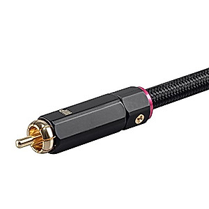 Monoprice Onix Series Digital Coaxial Audio/Video RCA Subwoofer CL2 Rated Cable, RG-6/U 75-ohm 12ft Black