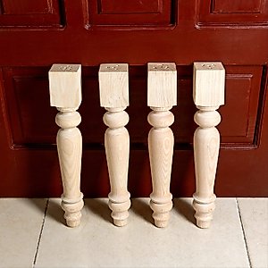 decorluxes Farmhouse Table Legs, Legs for Furniture Set of 4 Unfinished Wood Furniture | Dining Table Legs | Easy to Paint Any Color You Want (Furniture Legs 16 Inch)