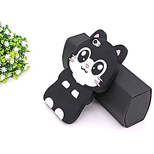 YONOCOSTA Cute iPod Touch 7 Case, iPod Touch 6 Case, iPod Touch 5 Case, Funny Kawaii 3D Cartoon Big Eye Black Cat Kitty Animals Soft Silicone Shockproof Cases Cover for Kids Child Girls Women