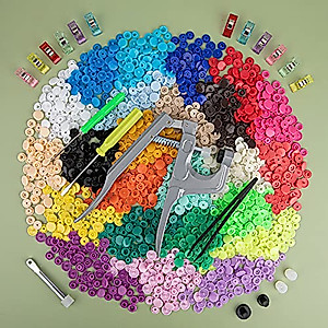 375PCS – Plastic Snap on Buttons, Snaps Button Kit, Snaps Fasteners and Tool Set, Snap Pliers for Clothing, Crafts, Fabric, Sewing and Crafting Supplies of 24 Colors
