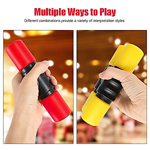 RANMING Twist Shaker 3PCS Double Row Shakers Percussion Instruments Set Medium Volumelatin Latin Percussion Instruments for Studio,Band,Drummers(Yellow-Blue-Red)