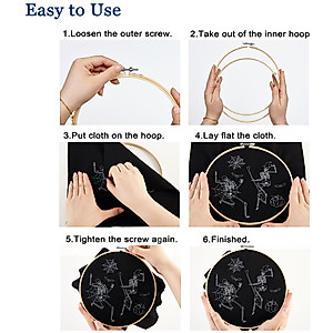 Halloween Embroidery Kit for Adult Beginner, Stamped Cross Stitch Kit for Beginner Adult, Funny Gothic Embroidery Starter Kit with Pattern Needlepoint Kit, 3 Embroidery Hoop and Fabric, Needle, Thread