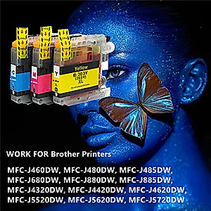 Colorink Ink Cartridge Replacement LC203 LC203XL LC201 LC201XL Compatible with Brother MFC-J460DW J480DW J485DW J680DW J880DW J885DW MFC-J4320DW J4420DW J4620DW(6 Cyan, 6 Magenta, 6 Yellow, 18 Pack)