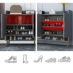 Shoe Organizer Cabinet,Shoe Holder,Shoe Rack for Front Door Entrance,Shoe Rack Shelf,Shoe Cabinet,for Living Room Entrance Hallway (60A)