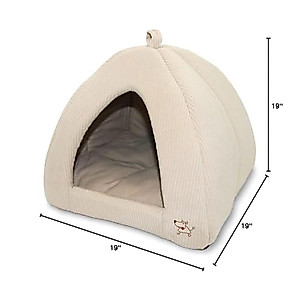 Pet Tent-Soft Bed for Dog and Cat by Best Pet Supplies - Beige Corduroy, 19" x 19" x H:19"