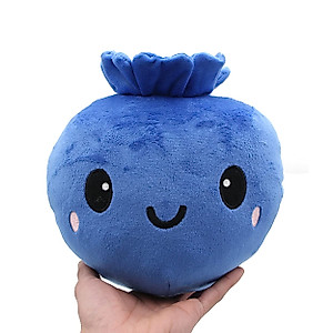 7.8inch Blueberry Plush Toy Soft Stuffed Berry Doll Smiling Fruit Plushies Kids Educational Toy