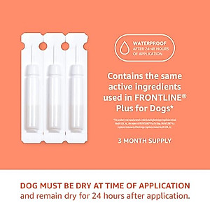 Amazon Basics Flea and Tick Topical Treatment for Small Dogs (5-22 pounds), 3 Count (Previously Solimo)