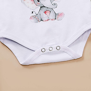 Happy Town Infant Baby Girls Boys Grandma's Little Peanut Short Sleeve Romper Bodysuit Causal Outfits (White, 0-3 Months)