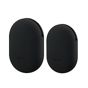 Geekria Earbuds Silicone Case for BEATZ PowerBeats, Jäbra Sport Pace, Jaybírd X3, X2, BlueBuds X, Freedom, Earbud Protection Squeeze Pouch/Pocket Soft Earphone Storage Bag (Black, M+S, 2Pcs)