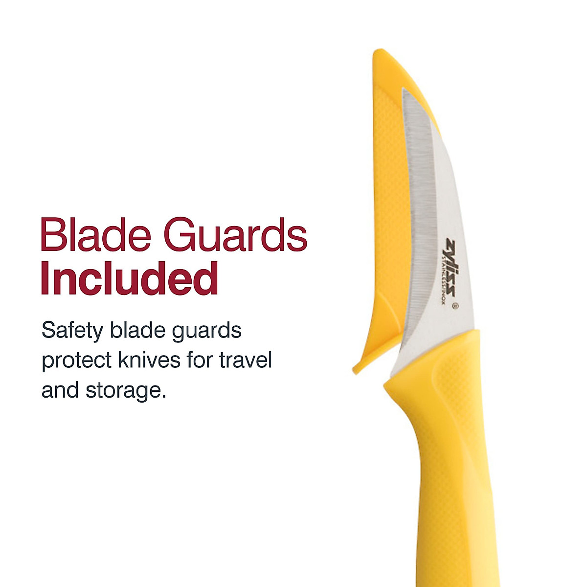 Zyliss 6 Piece Knife Value Set - Gifts for Cooks - Culinary Chef Gift - Kitchen Knife Set with Sheath Covers - Chef's, Santoku, Utility, Serrated Paring, Paring & Peeling Knives - Stainless Steel