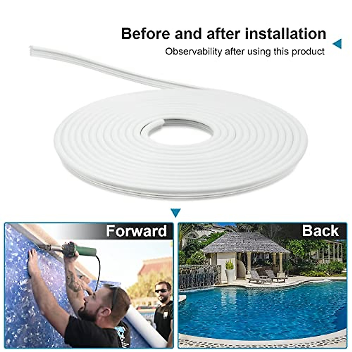 showingo 85' ft Roll Pool Liner Lock for Above-Ground & In-Ground Swimming Pool Beaded Liners