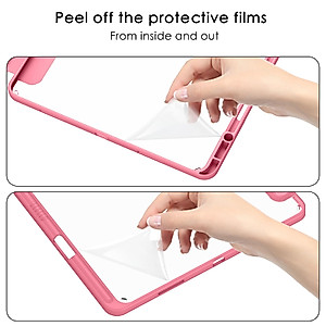 Soke Clear Case for iPad Air 13 Inch M3 2025 & M2 2024 - Built-in Pencil Holder+Auto Sleep/Wake+Camera Protection, Shockproof Back Cover for Apple iPad Pro 12.9 Inch,Watermelon