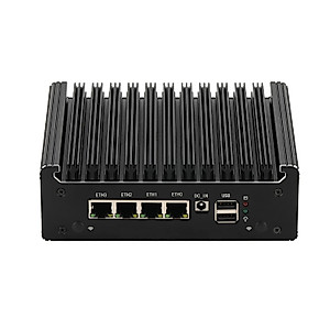 HUNSN Micro Firewall Appliance, Mini PC, OPNsense, VPN, Router PC, Intel Pentium Silver N6000, RS41, AES-NI, 4 x 2.5GbE I226-V, Console, Type-C, HDMI, DP, 16G RAM, 64G SSD