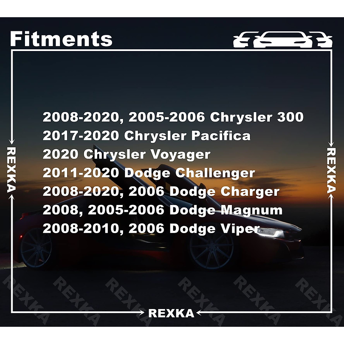 Rexka 15pcs Door Interior Trim Panel Retainer Door Window Molding Clip Rivets Black Nylon for Chrysler WX68DX9AA 0WX68BD1AA Chrysler 300m Dodge Challenger Charger Magnum