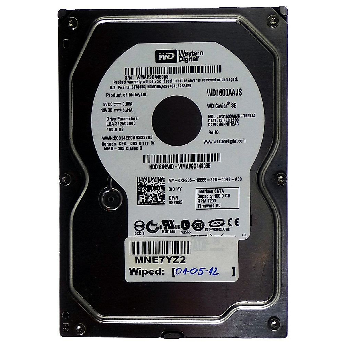 WD Blue 160 GB Desktop Hard Drive: 3.5 Inch, 7200 RPM, PATA, 8 MB Cache - WD1600AAJB