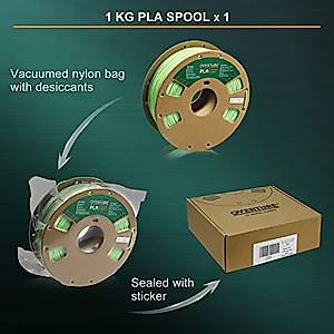 OVERTURE PLA Filament 1.75mm PLA 3D Printer Filament, 1kg Cardboard Spool (2.2lbs), Dimensional Accuracy +/- 0.03mm, Fit Most FDM Printer (Ligth Green)