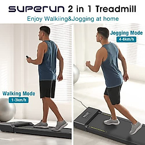 SupeRun Under Desk Treadmill, Walking Pad, Portable Treadmill with Remote Control LED Display, Quiet Walking Jogging Machine for Office Home Use