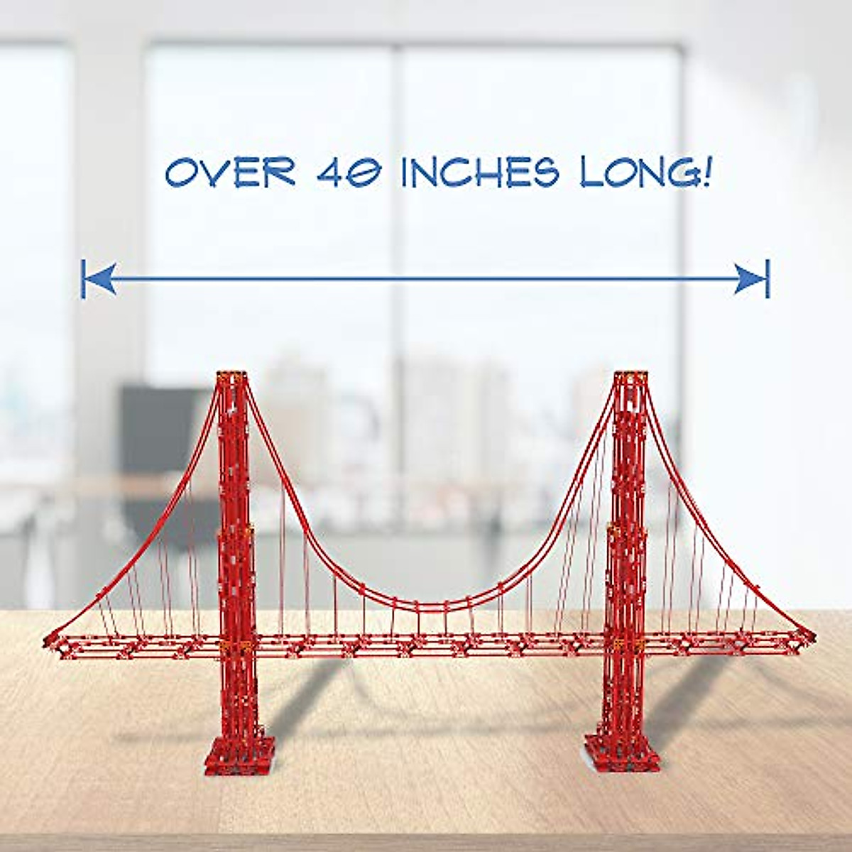 K'NEX Architecture: Golden Gate Bridge - Build IT Big - Collectible Building Set for Adults & Kids 9+ - New - 1,536 Pieces - Over 3 Feet Long - (Amazon Exclusive)