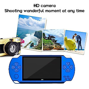 IZENGATE Blue Color X6 8GB 128-bit 10000+ Games 4.3inch Retro Handheld Video Game Console Support Music Video with Camera, Toy, Toys, Game, Game Player