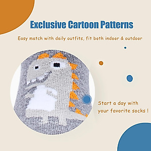 Mardonskey Big Boys Warm Cotton Socks Kids Winter Thick Crew Socks Thermal Cozy Socks for Boys 6 Pack 10-12 Years