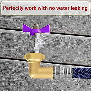 ANPTGHT 90 Degree Hose Elbow RV Water Hose Connectors and Fittings Solid Brass Garden Hose Accessories Heavy Duty Hose Pipe Adpater with washer