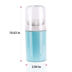 Fivtyily Kitchen Flatware Caddy Holder 4 Compartment Plastic Utensil Storage Organizer with Clear Lid for Chopstick Spoon Fork (Blue)