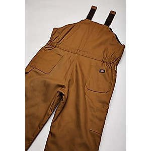 Dickies Men's Premium Insulated Bib Overall, Brown Duck, XX-Large/Short